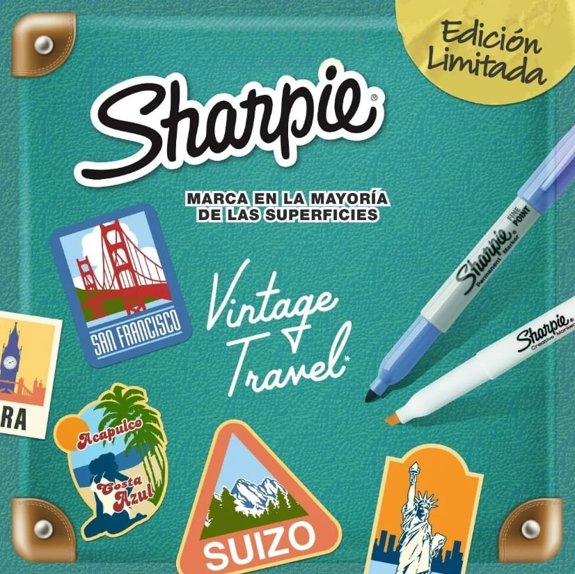 Marcador Permanente Sharpie Punta Fina X18 Vintage - Shopstar