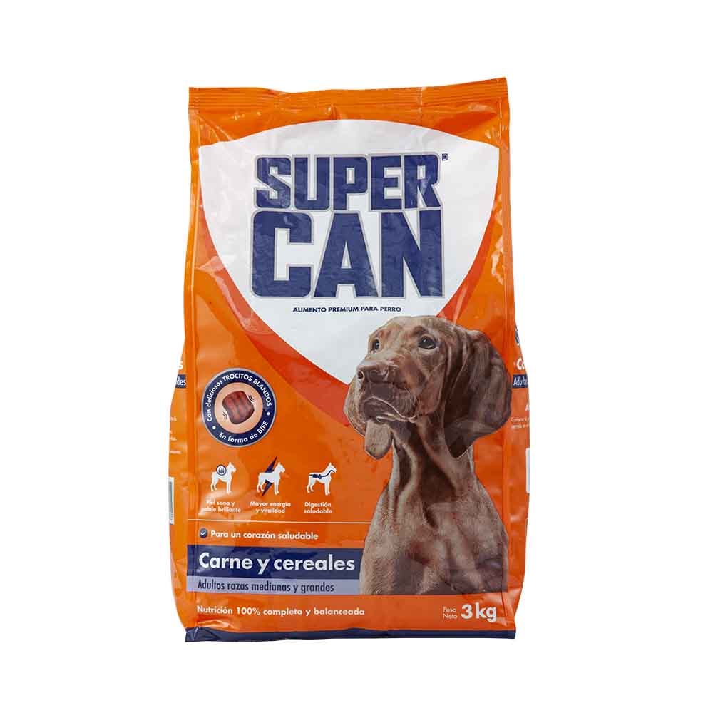 Comida para Perros SUPERCAN Adultos Razas Medianas y Grandes Sabor ...