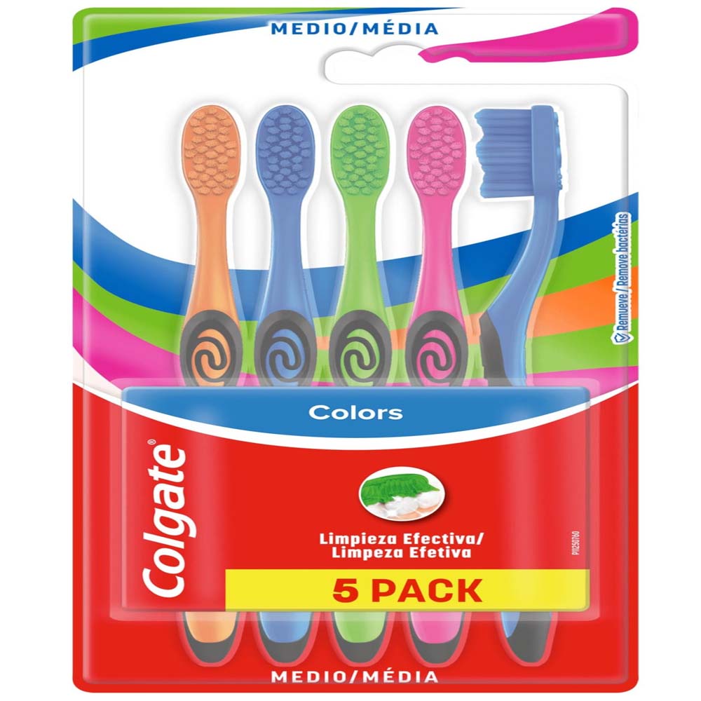 Cepillo Dental COLGATE Colors Paquete 5un - Shopstar
