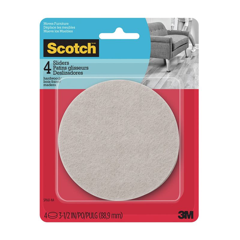 Deslizadores 3M redondos p/piso 3.5 pulg x 4un - Shopstar