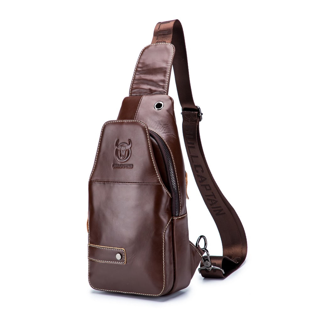 BullCaptain - Mochila cruzada Cuero XB-087-CF Café - Shopstar