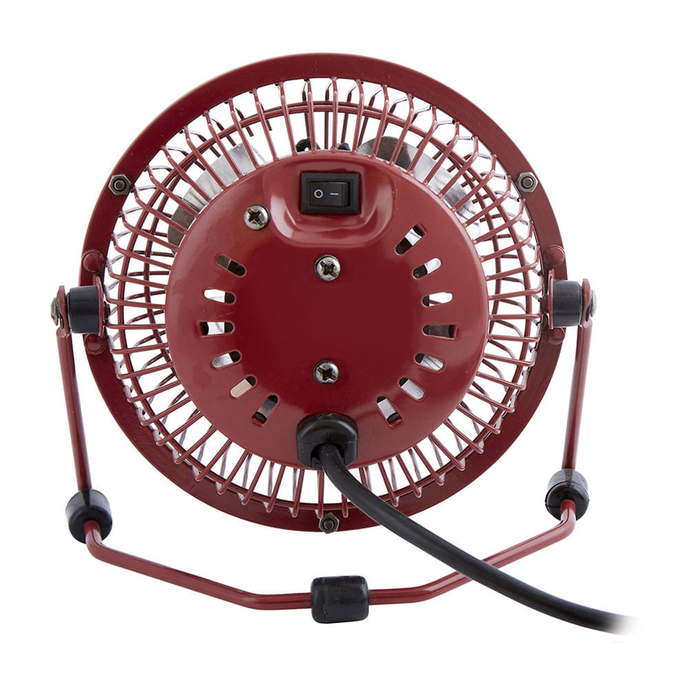 Ventilador Mini 10cm Metal 15w Rojo Equation - Shopstar
