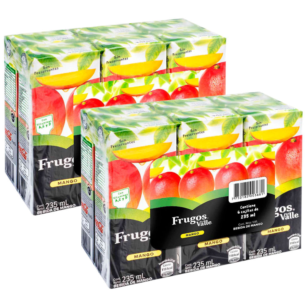 Pack Bebida FRUGOS Mango Caja 235ml Paquete 6un x 2un - Shopstar
