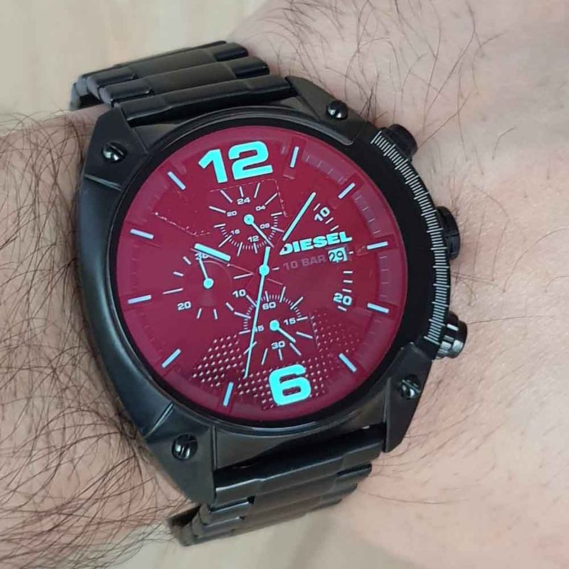 Reloj Diesel Overflow DZ4316 Fecha Cronometro Cristal Iridiscente Acero ...