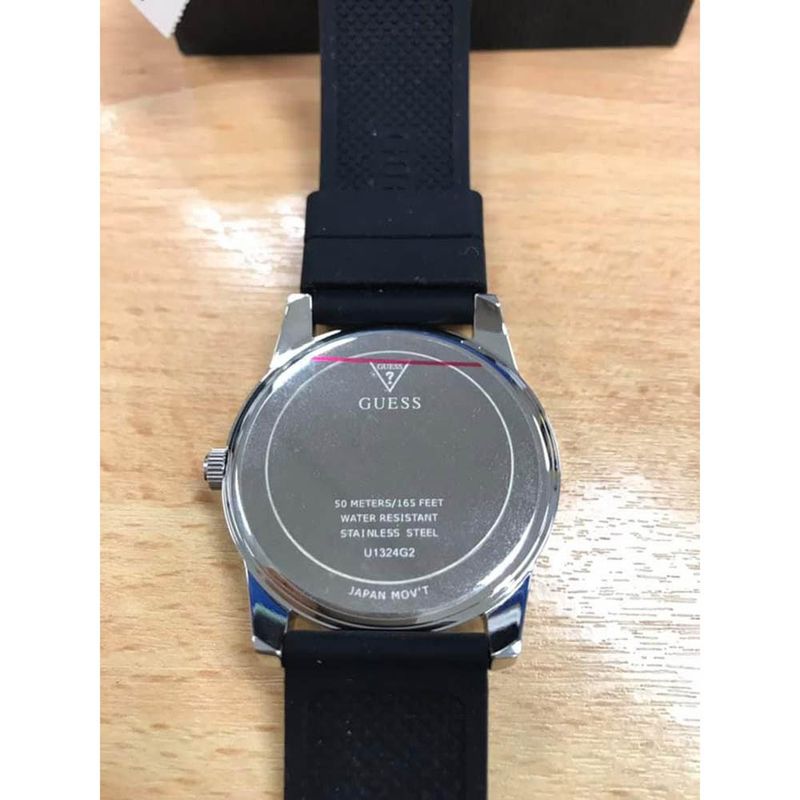 Reloj Guess Perry U1324G2 Acero Inoxidable Correa de Silicona Negro ...