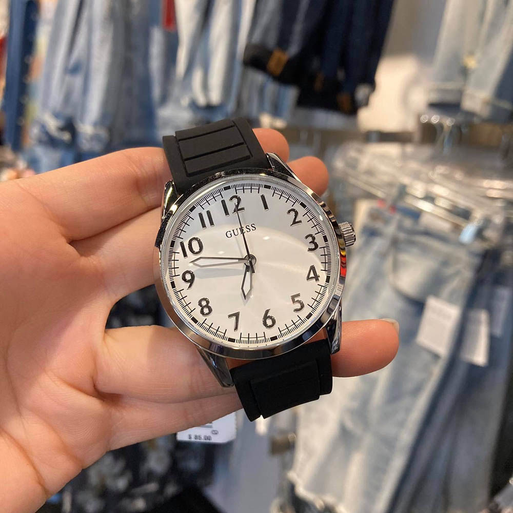 Reloj Guess Perry U1324G2 Acero Inoxidable Correa de Silicona Negro ...