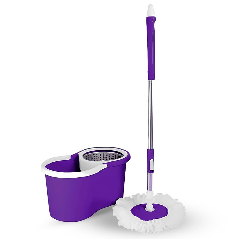 Trapeador con Balde Escurridor Giratorio Morado - Shopstar Trapeador con Balde Escurridor Giratorio Morado - Shopstar