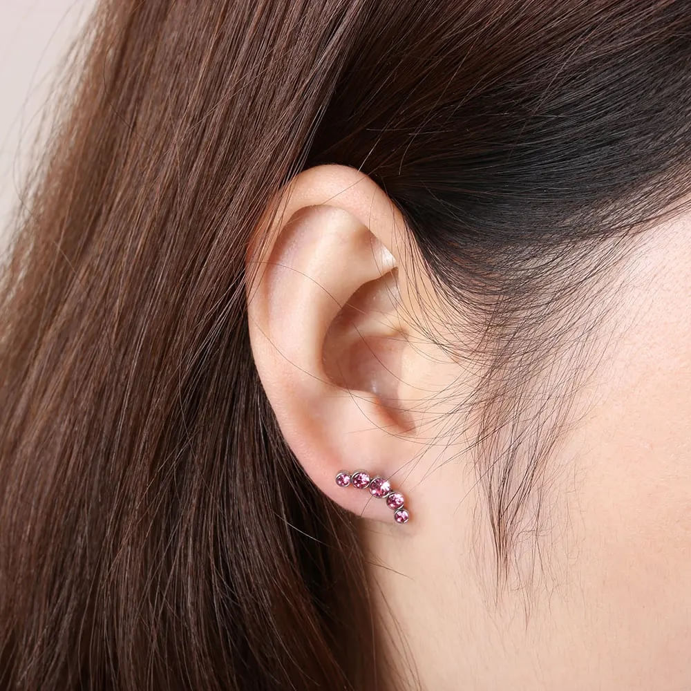 Piercing para hélix, lóbulo o tragus rosado - Shopstar