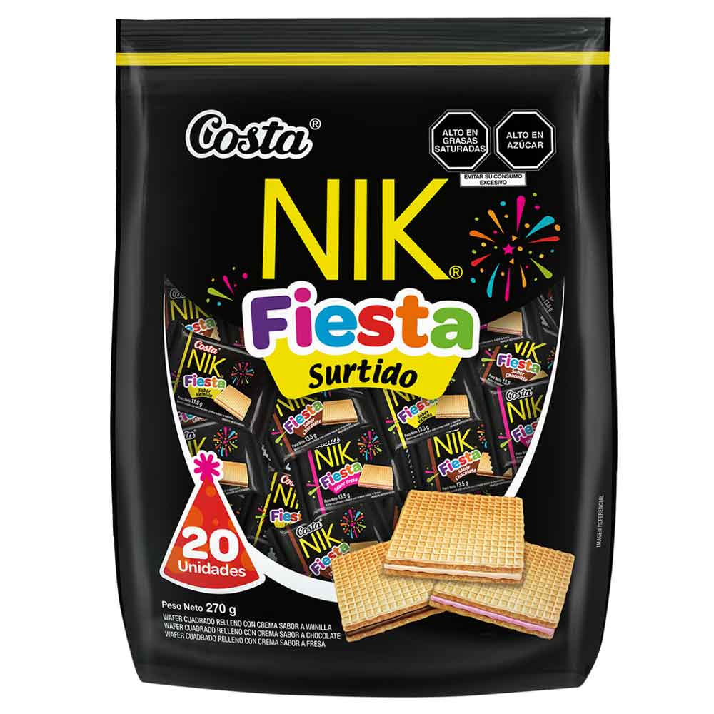 Wafer COSTA Nik Fiesta Surtido Bolsa 20un - Shopstar