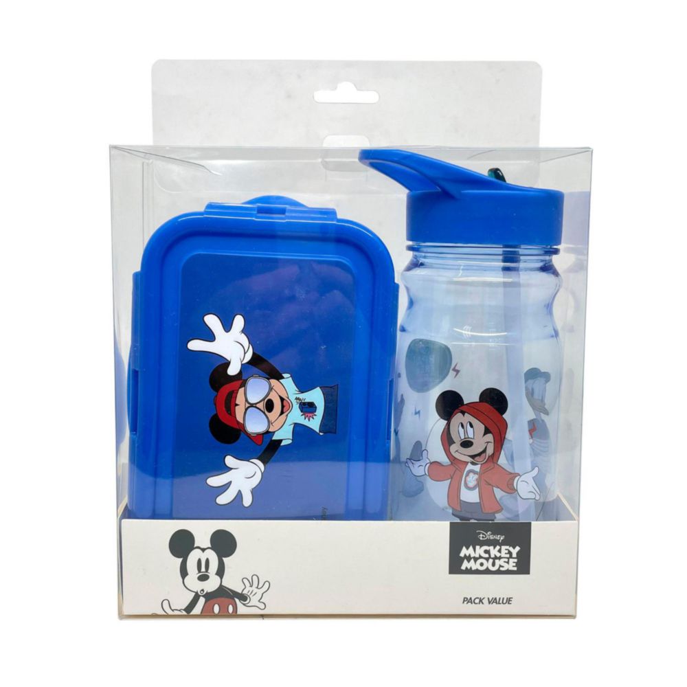 Pack Disney Botella + Taper Hermetico Mickey Mouse - Shopstar
