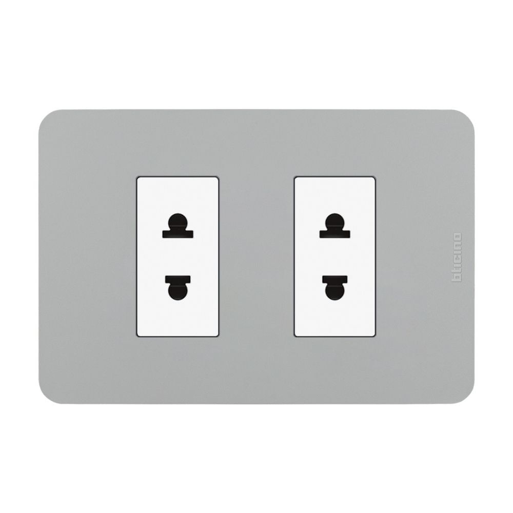 Tomacorriente Universal Doble Gris Matix Go Bticino - Shopstar