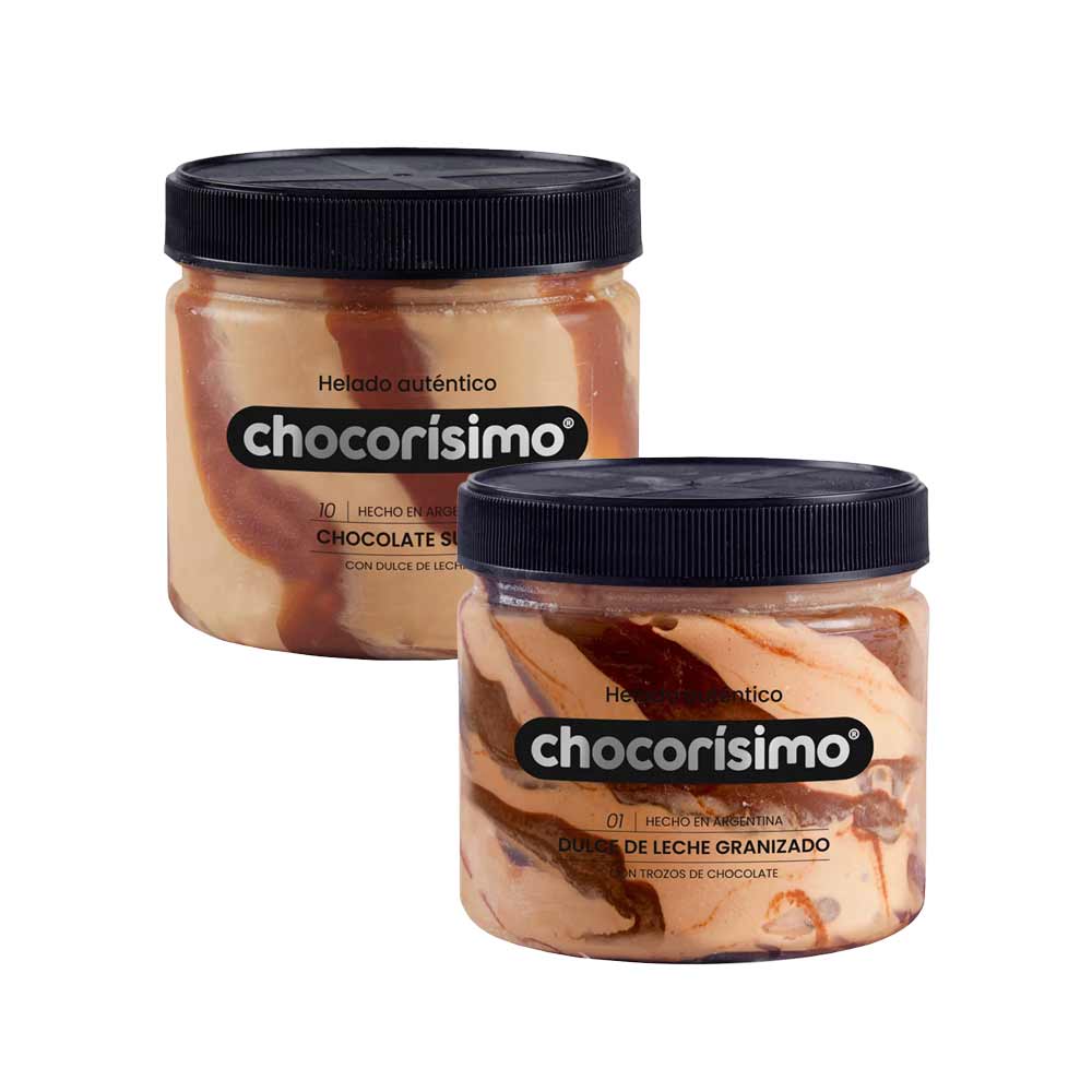 Pack CHOCORISIMO Helado Chocolate Suizo Pote 460 ml + Helado Dulce de ...