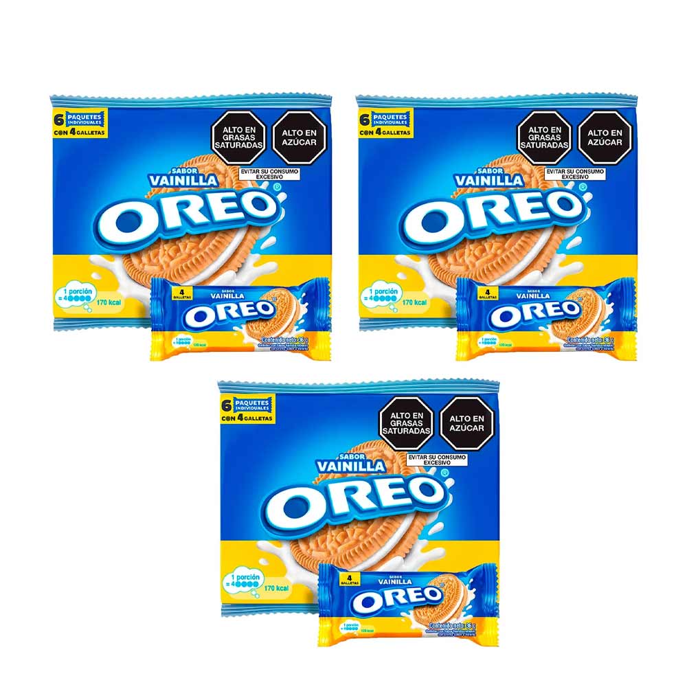 Pack Galleta NABISCO OREO Doble Vainilla Paquete 6un x 3un - Shopstar
