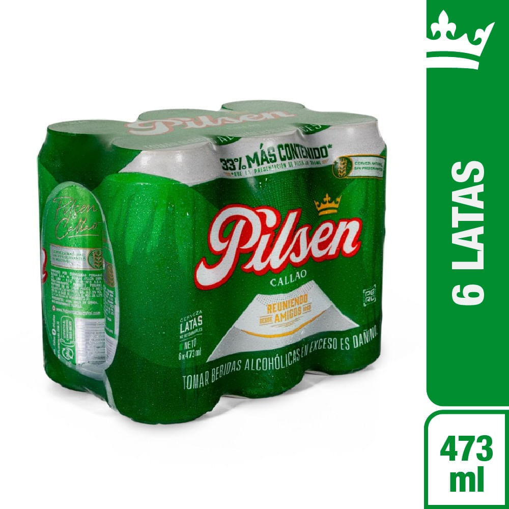 Cerveza PILSEN Lata 473ml Paquete 6un - Shopstar