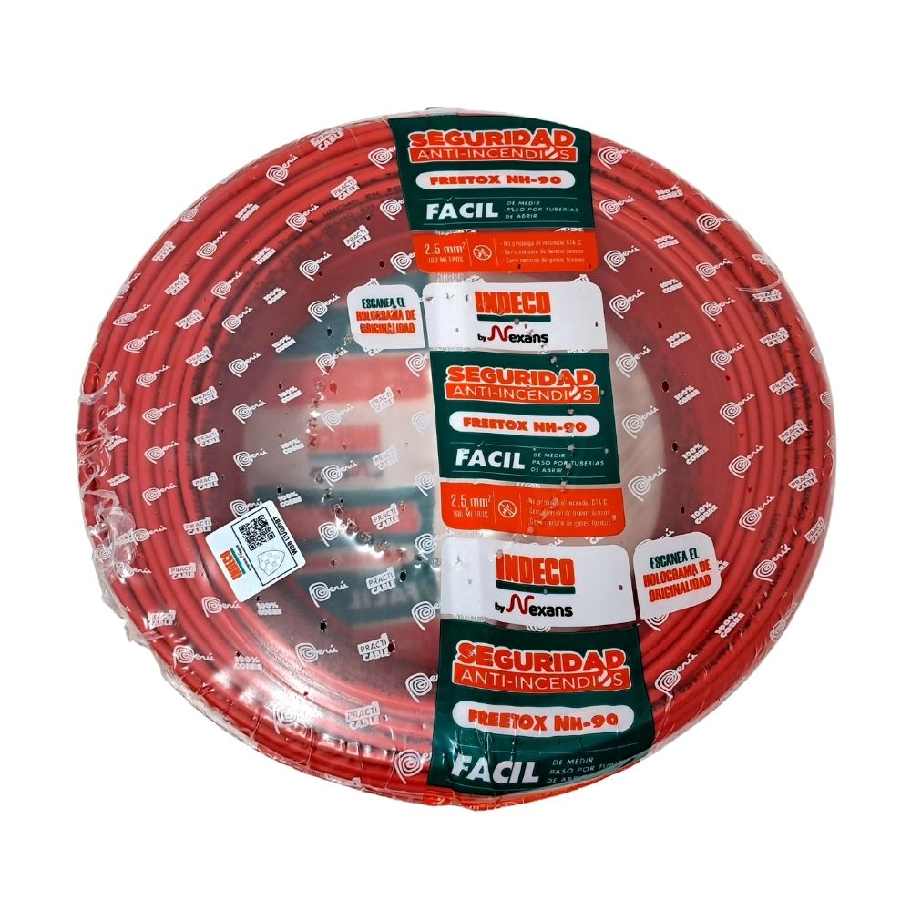 Cable Freetox-pc Nh90 450/750v 2.5mm2 Rojo R100 Indeco - Shopstar
