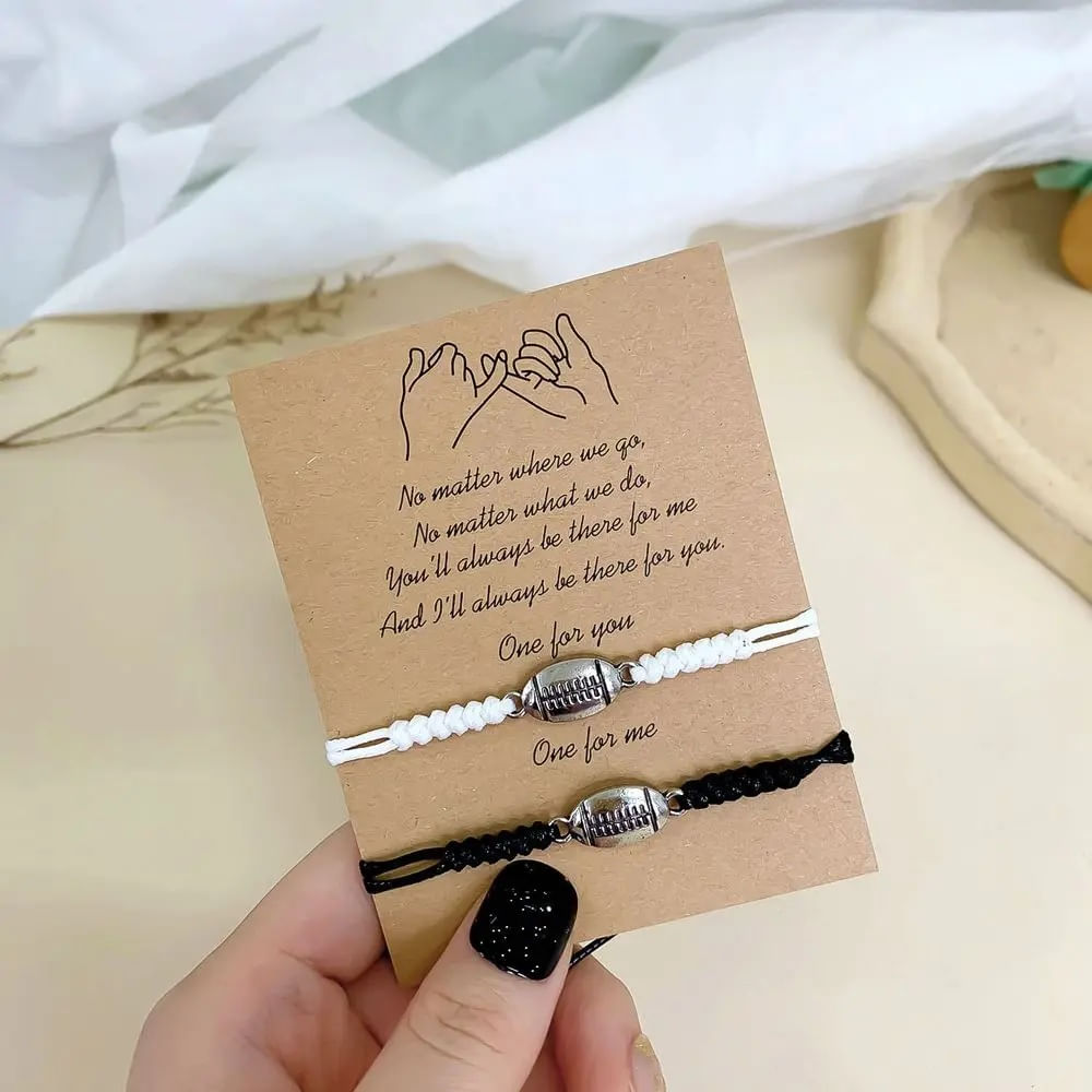 Set x 2 pulseras pelota de fútbol americano o rugby para mejores amigos ...