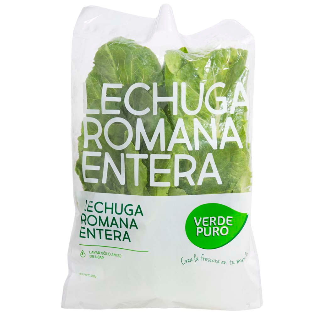 Lechuga Romana Entera VERDE PURO Bolsa 200g - Shopstar