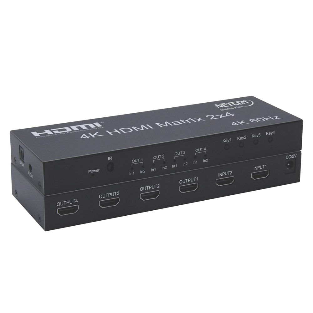 Matrix HDMI 2x4 Puertos Version 2.0 4K 60Hz Splitter Switch HDMI HDR ...