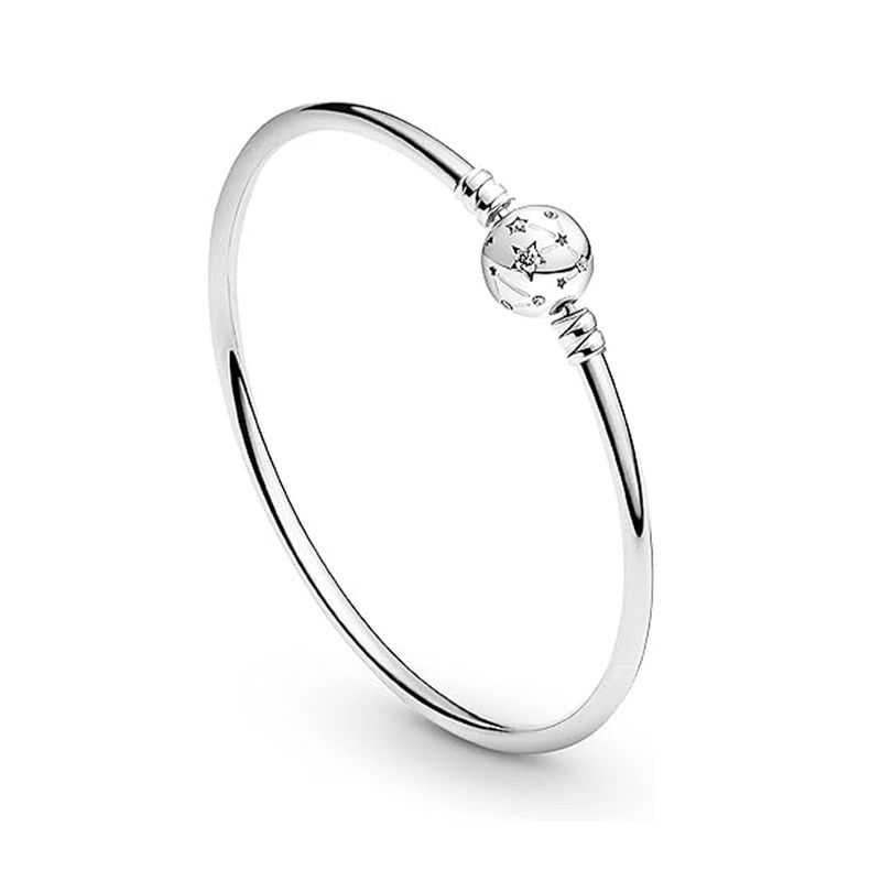 Pulsera Brazalete Pandora Liso Cierre Cielo y Galaxias 590009C01 Plata ...