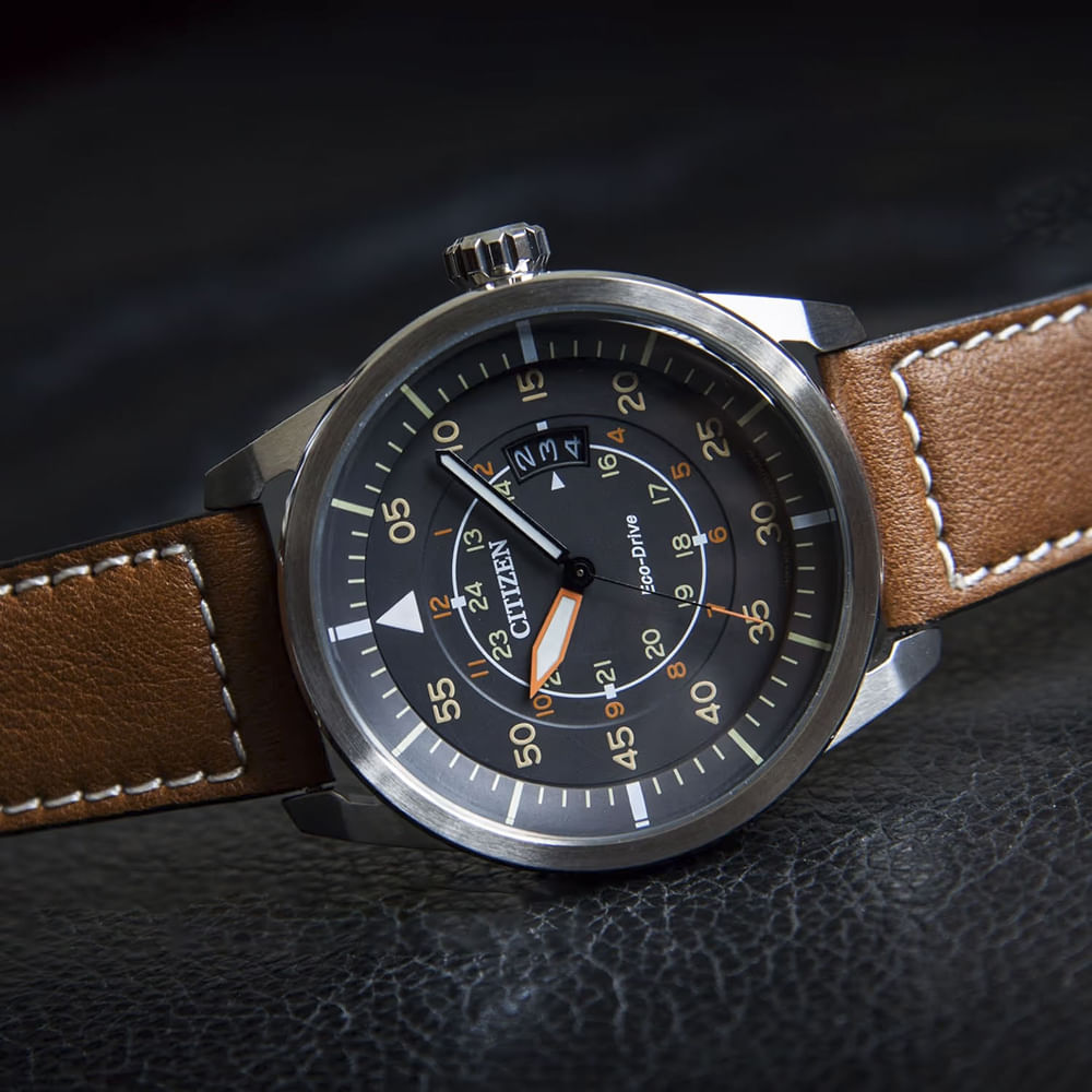 Reloj Citizen Eco Drive Aviator AW1360-12H Solar Fecha Acero Inoxidable ...