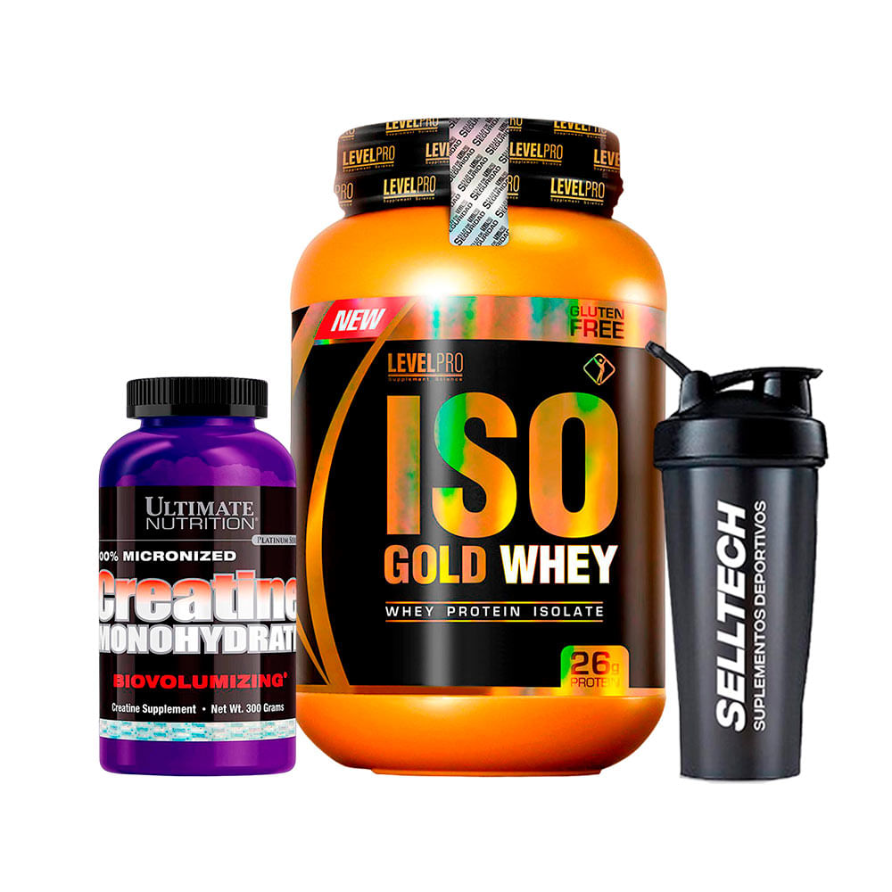 Iso Gold Whey 2.43lbs Vanilla+Creatina Ultimate 300gr - Shopstar