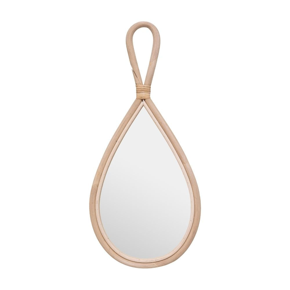 Espejo Gota Ratán Natural 37cm y 45cm x 2 unidades Atmosphera - Shopstar