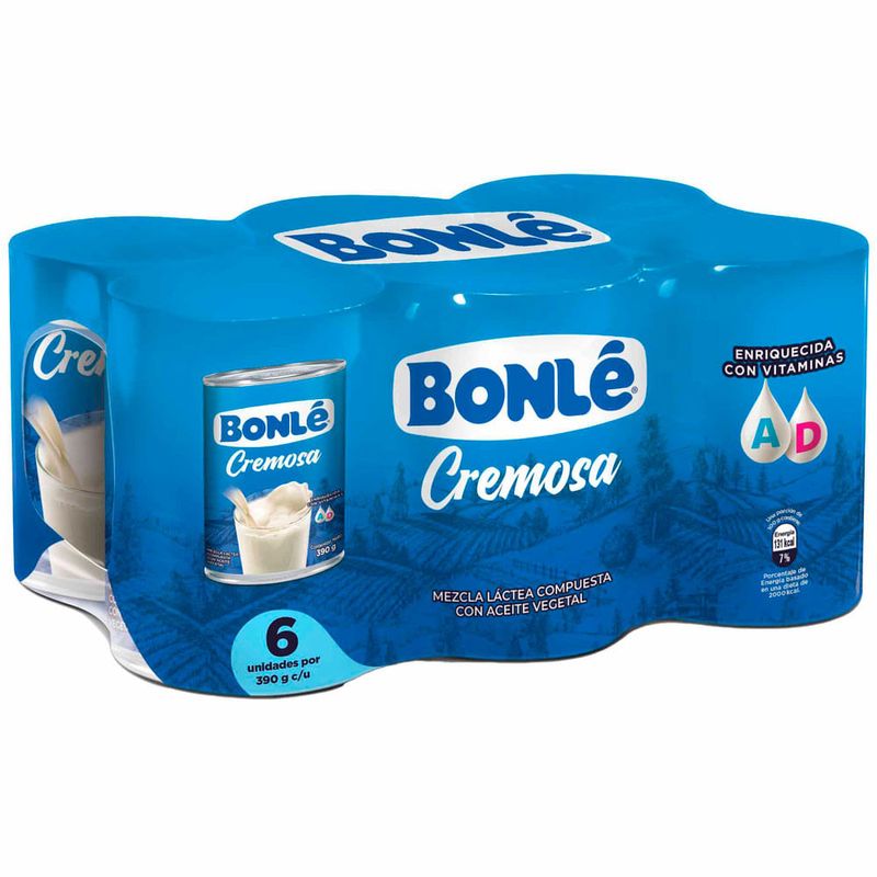 Mezcla Láctea Cremosa BONLÉ Lata 390g Paquete 6un - Shopstar