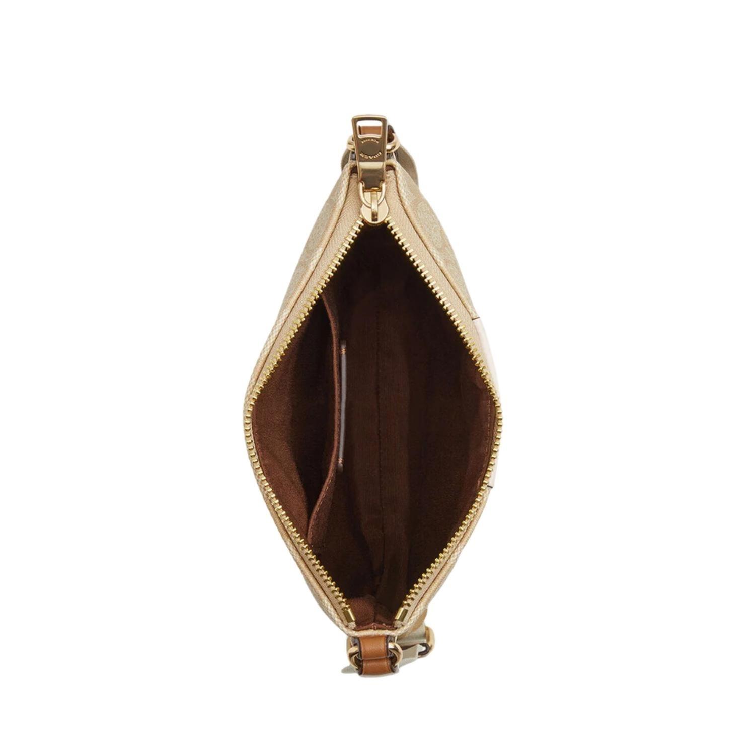 Cartera Crossbody Coach Mini Rowan Stripe Light Khaki - Shopstar