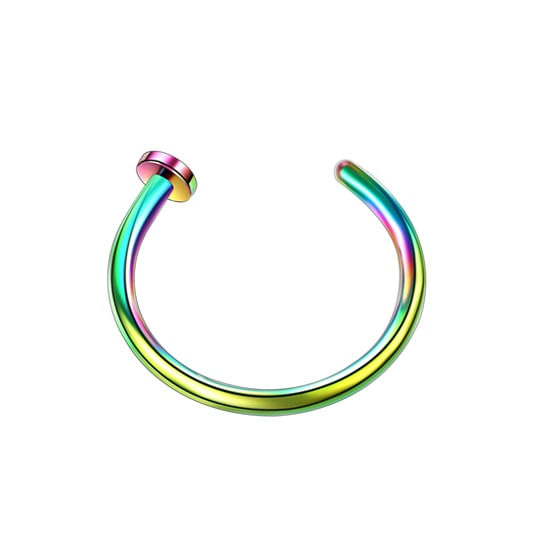 Piercing argolla multicolor para nariz o labio nostril septum labret ...