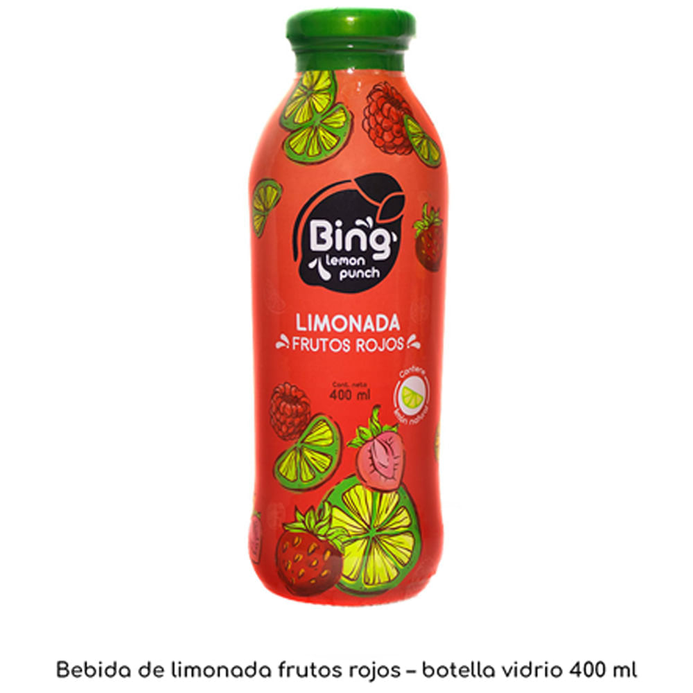 Bebida BING LEMON Punch Frutos Rojos Botella 400ml - Shopstar