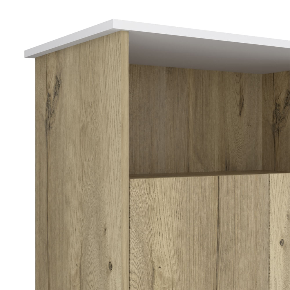 Mueble Meson de Cocina Bicolor 2 Puertas Melamina Duna/Blanco - Shopstar