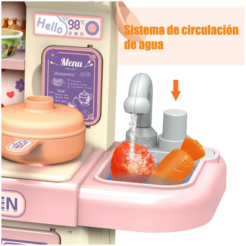 Set De Cocina Realista Con Accesorios, Luz Y Vapor - Shopstar