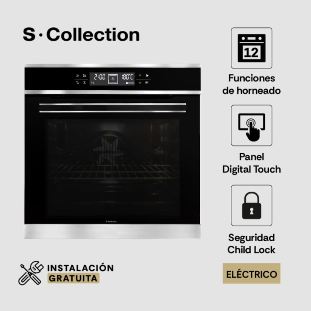 Horno Eléctrico Empotrable Sole SOLHO019 75L con 12 Funciones de ...