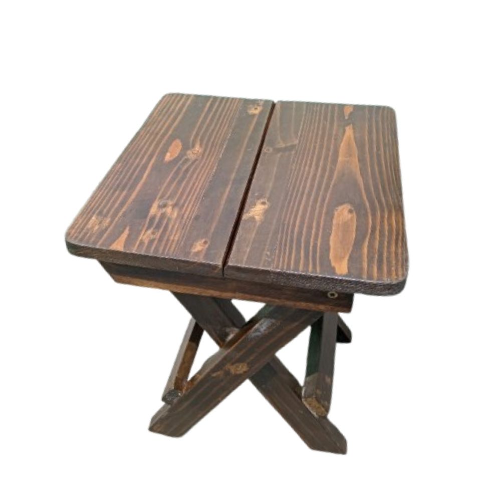 Banquito Plegable Playero De Madera En Marron - Shopstar