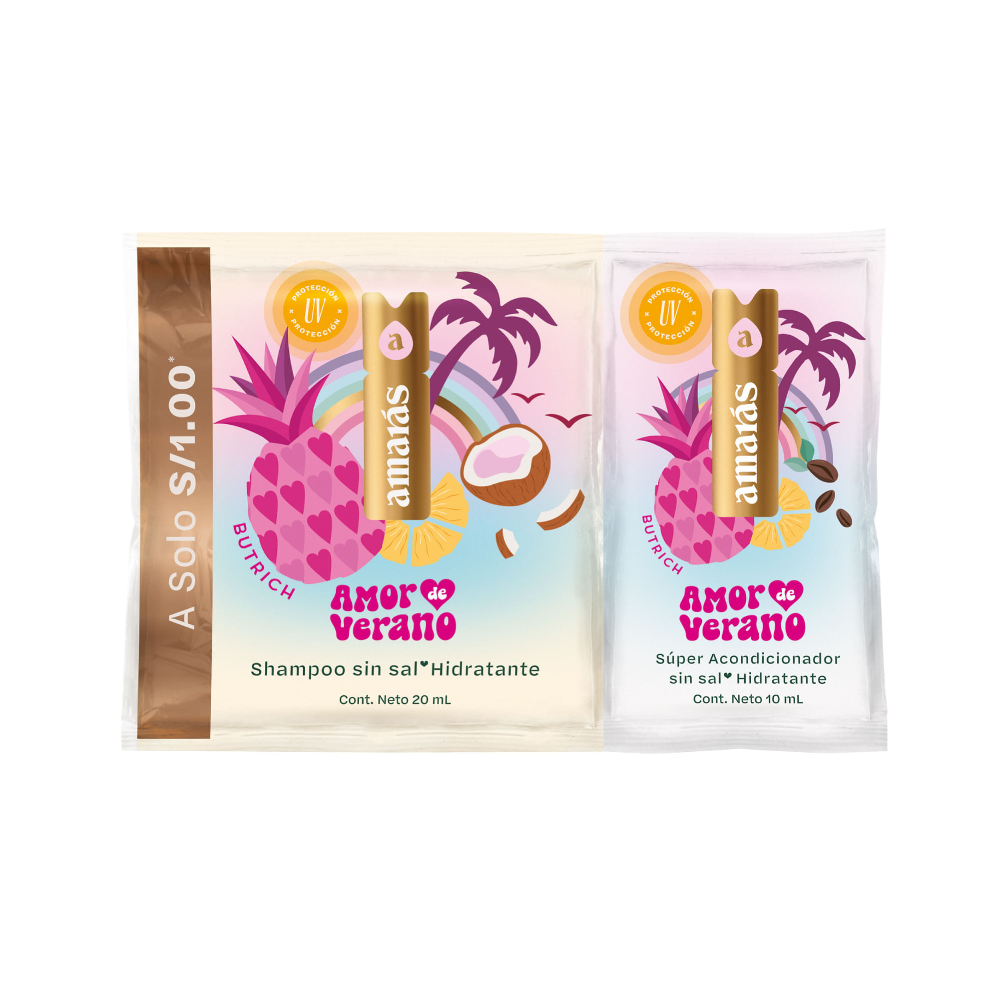 Sachet Dúo Shampoo + Acondicionador AMARÁS Amor de Verano x Butrich ...