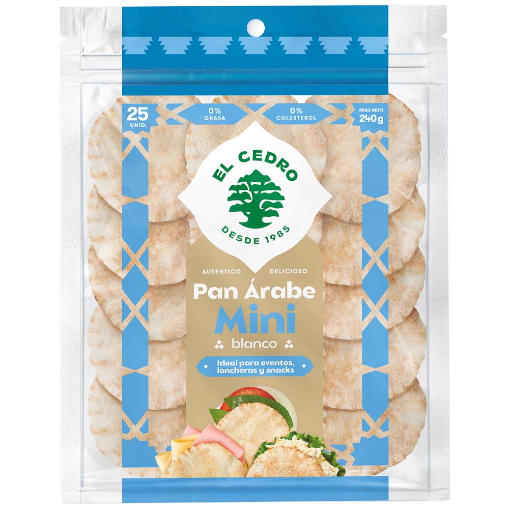 Pan Mini Árabe Blanco EL CEDRO Bolsa 25 und - Shopstar