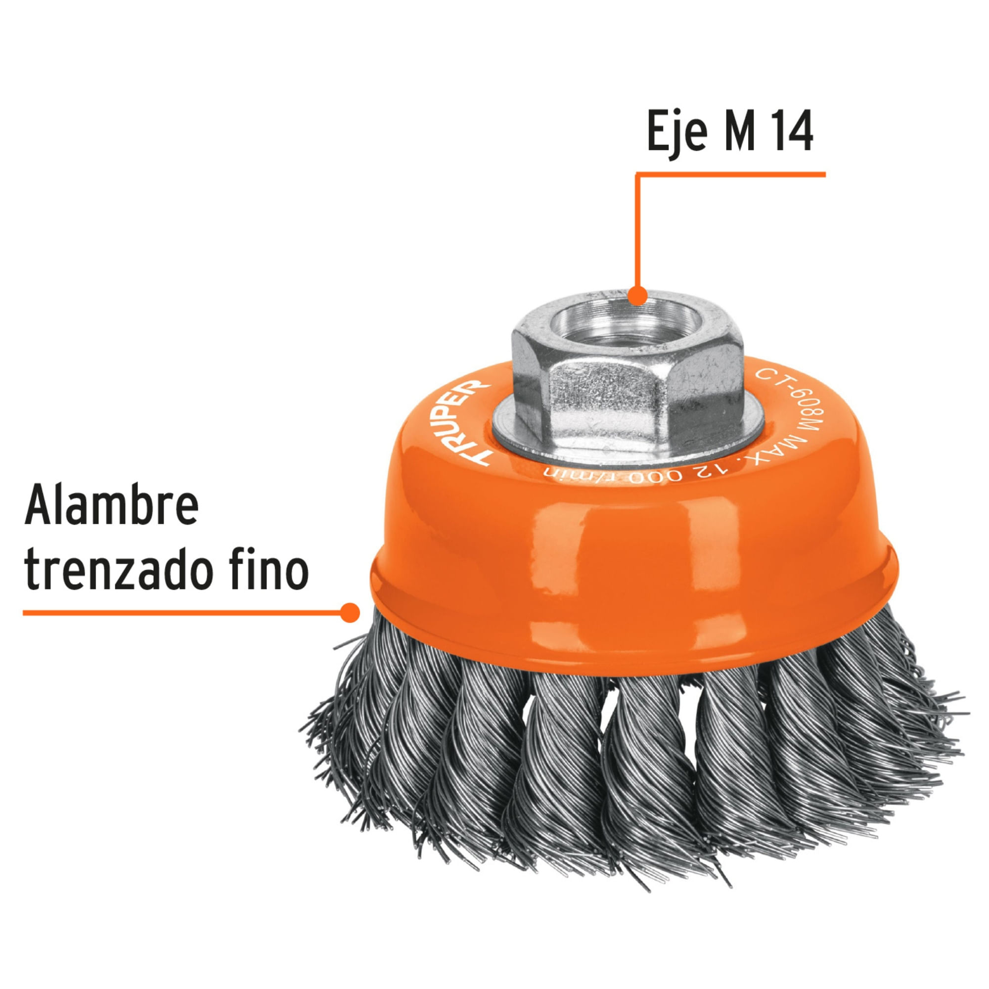 Cepillo metálico Carda tipo copa 3 pulgadas truper - Shopstar