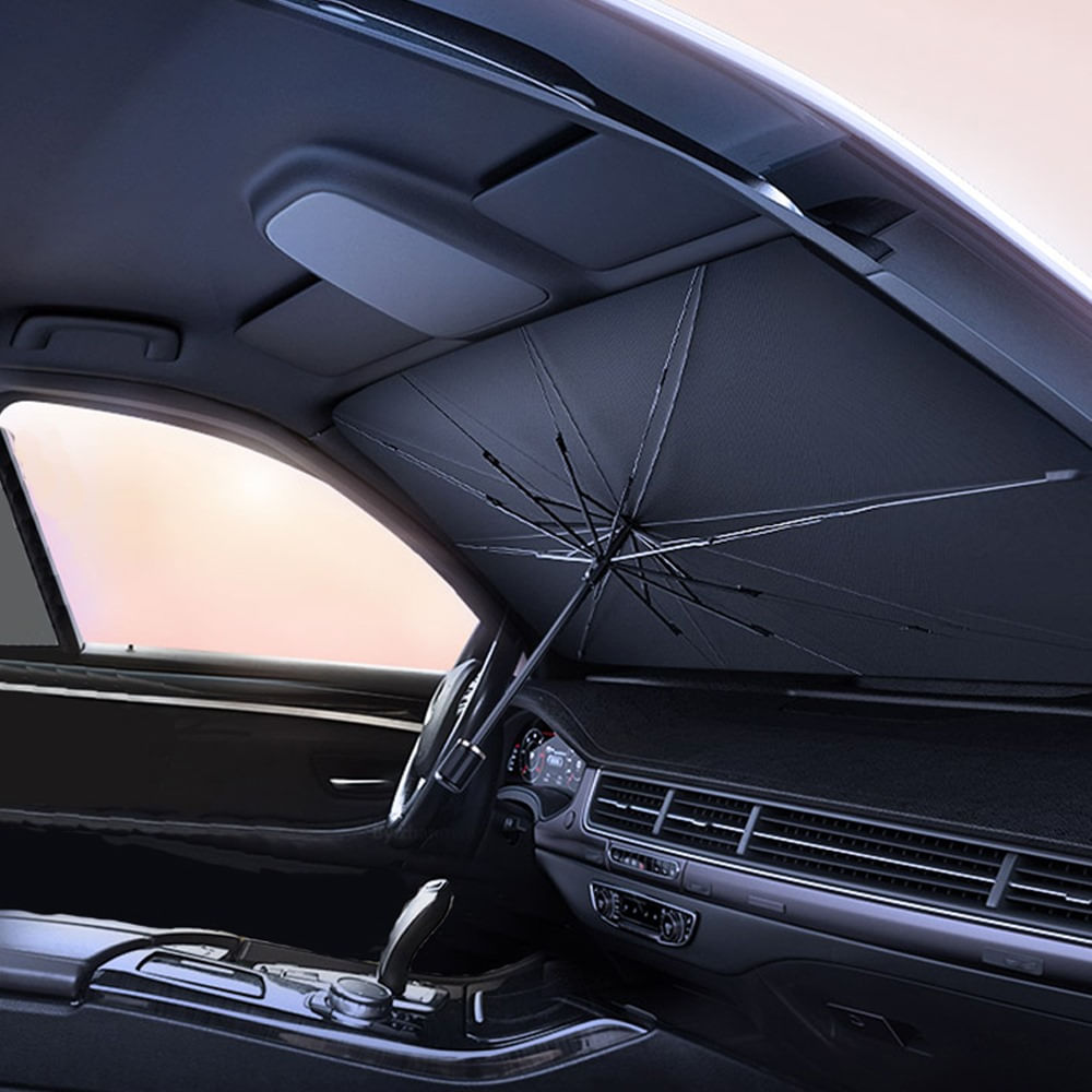 Parasol interior parabrisas auto tipo sombrilla plegable proteccion UV ...