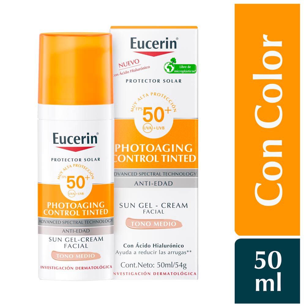 Protector Solar Facial Eucerin CC Cream Photoaging Control Tono Medio ...