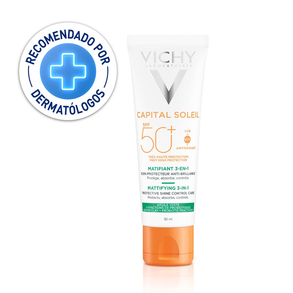 Protector Solar Vichy Capital Soleil Matificante 3 en 1 FPS 50 ...