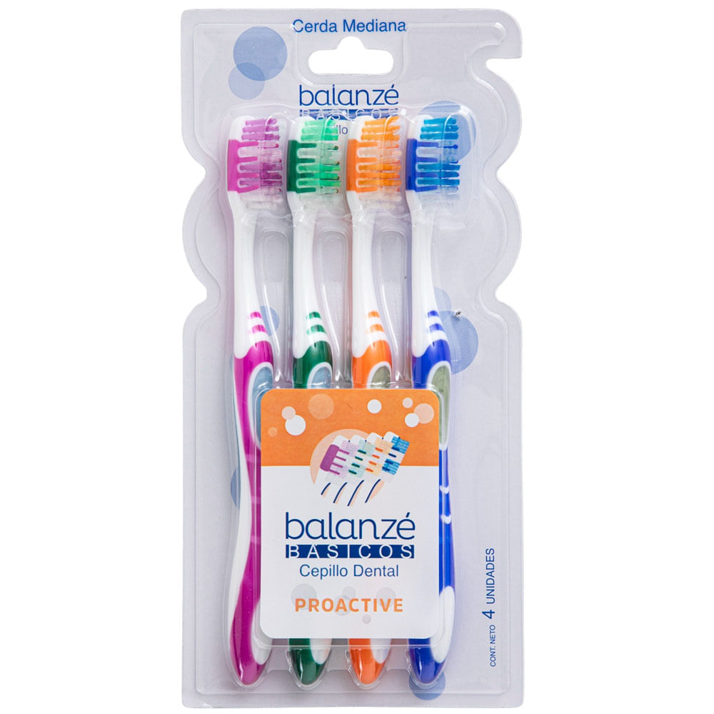 Cepillo Dental BALANZÉ Proactive Blister x 4un - Shopstar