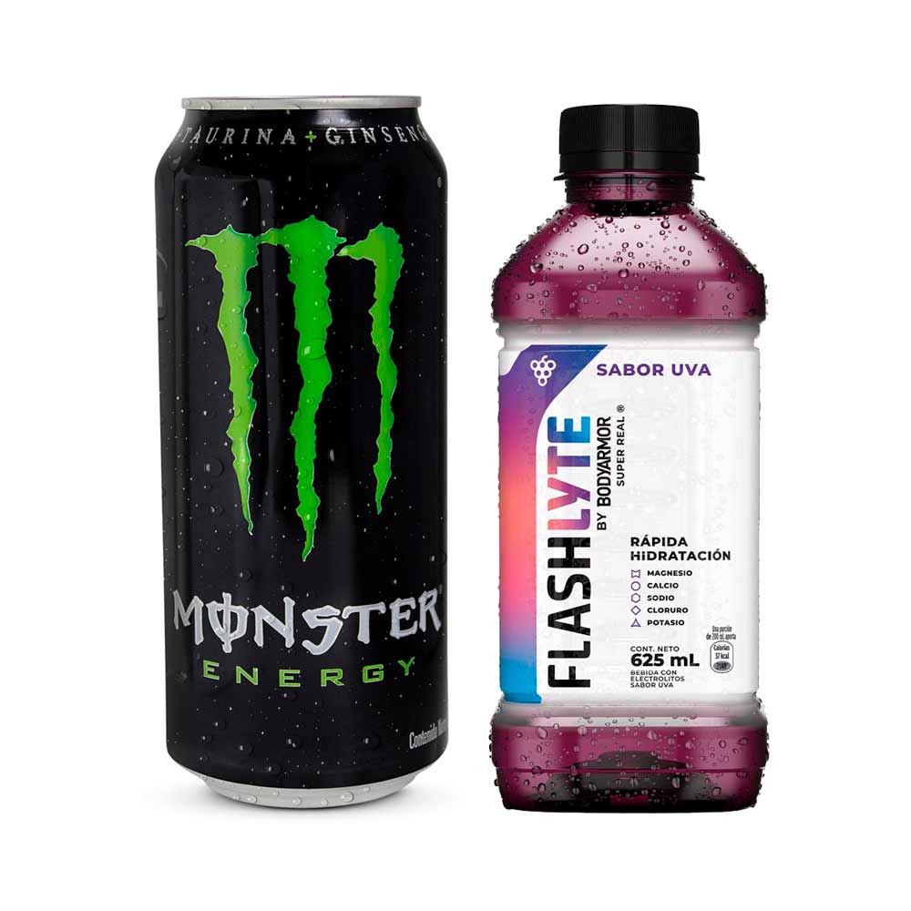 Pack Bebida Energizante MONSTER Energy Lata 473ml + Rehidratante ...