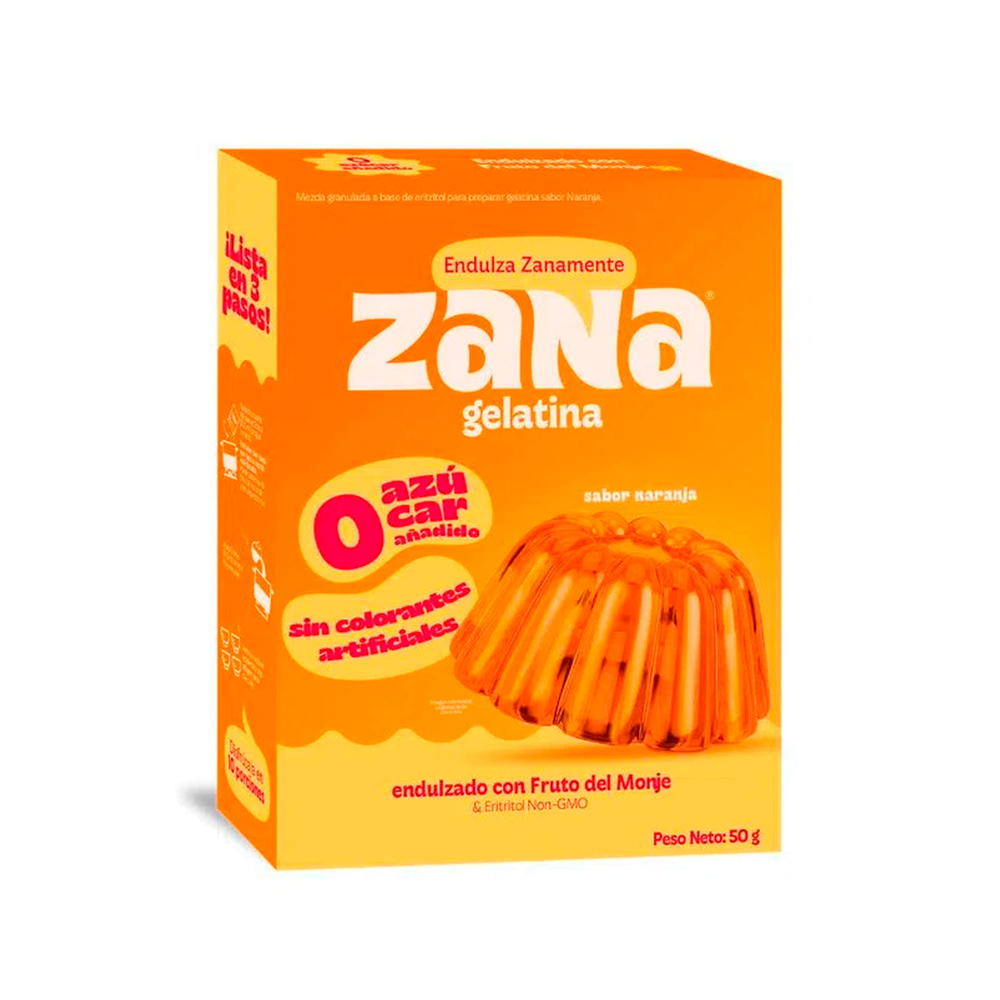 Gelatina ZANA Sabor a Naranja Caja 50g - Shopstar