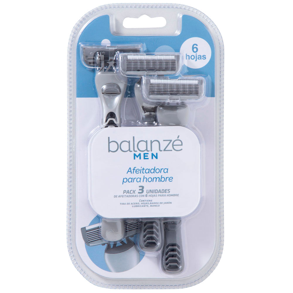 Máquinas Descartables Premium BALANZÉ MEN 6H Paquete 3un - Shopstar