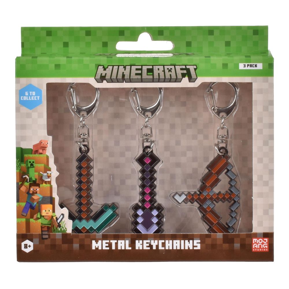 Llavero Metalico X3 Minecraft - Shopstar