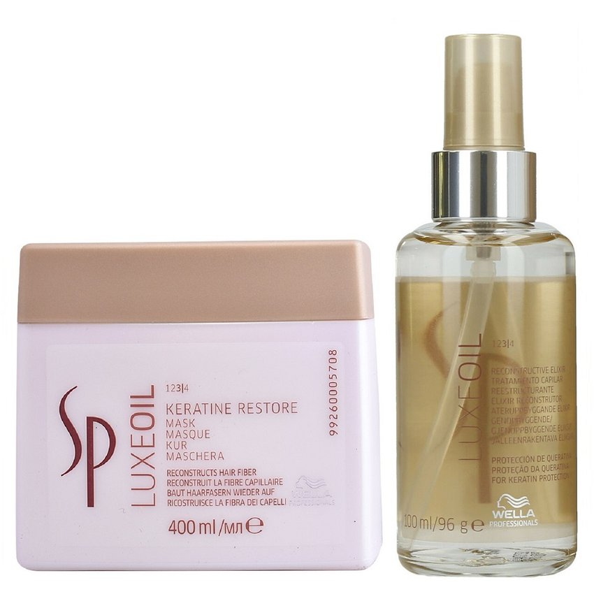 Mascarilla con Aceite Argán 400ml + Elixir Wella Luxe Oil Keratin ...