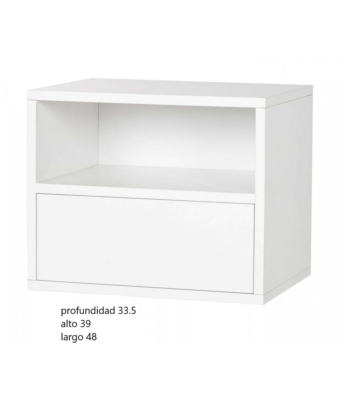 Velador Flotante 1 cajón Maritza color Blanco TU MESITA - Shopstar