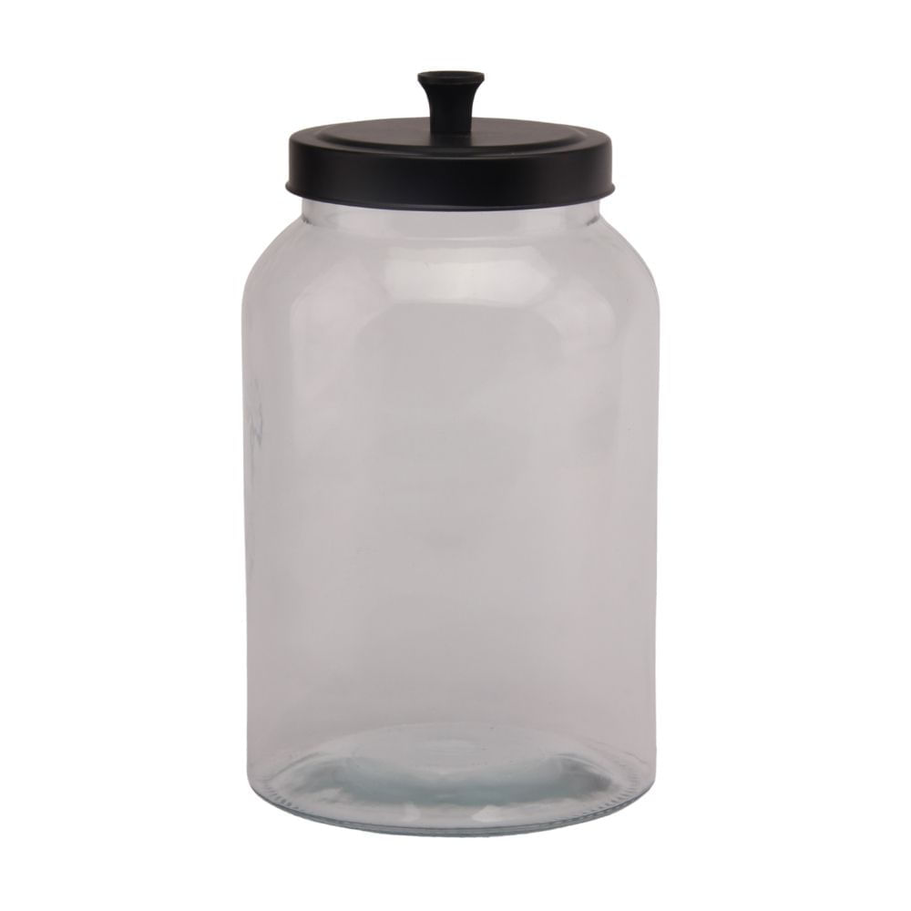Canister de vidrio con tapa Negra 3.8 litros Orange - Shopstar