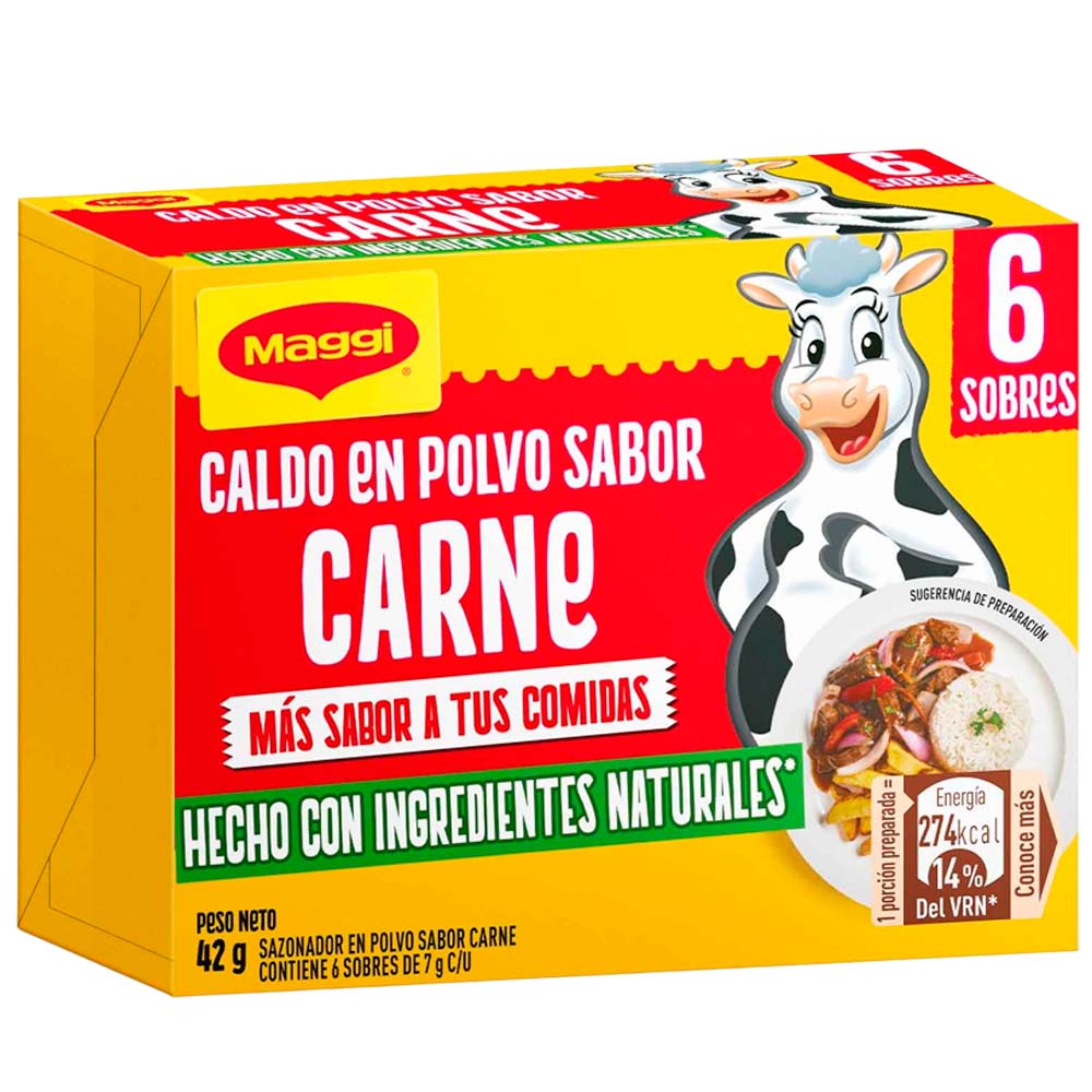 Caldo en Polvo MAGGI Sabor a Carne Caja 42g - Shopstar