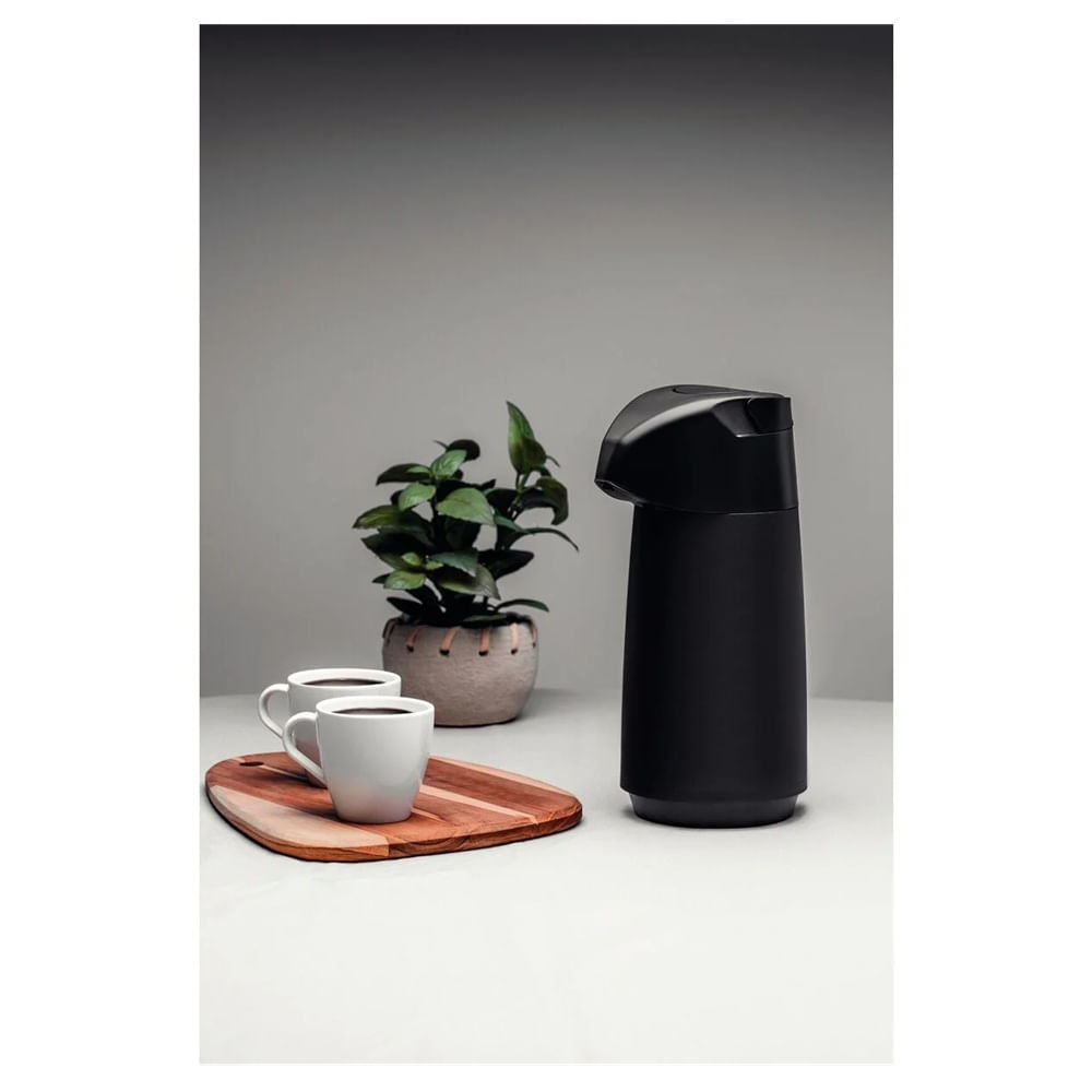 TERMO CON SIFON TRAMONTINA DE 1 LT NEGRO - Shopstar